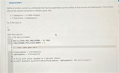 Solved Jump To Level 1define A Function Convert