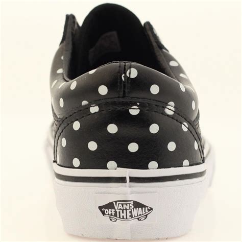 Vans Women Old Skool Leather Polka Dots Black
