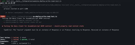 Error While Running Wasm Intergration Tests On Node 18 · Issue 191
