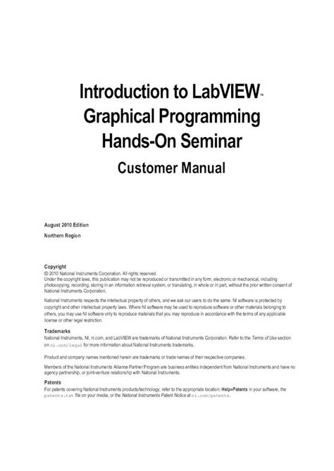 Pdf Introduction To Labview Graphical Programming Hands On