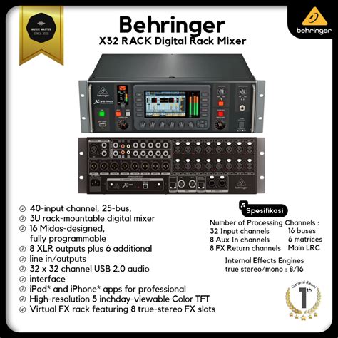 Jual Behringer X32 Rack 40 Input 25 Bus Digital Rack Mixer With 16 Programmable Midas Preamps