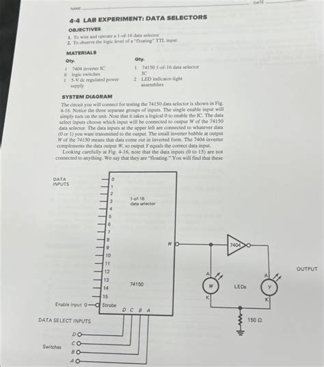 Solved LAB EXPERIMENT DATA SELECTORS OButrctives To Chegg