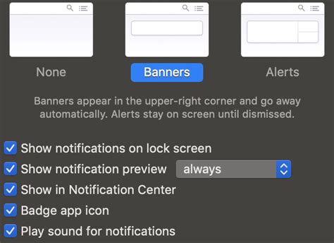 Swift MacOS Remote Push Notifications Not Showing Alert Banner