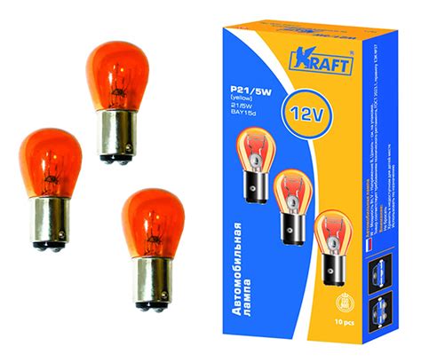 Лампа накаливания KRAFT P21/5W 12V 21/5W красная купить с доставкой в ...