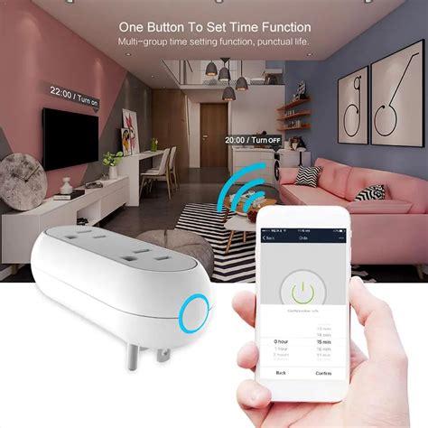 In Dual Control Wifi Smart Plug Mini Wireless Smart Plug Socket Outlet Compatible Remote