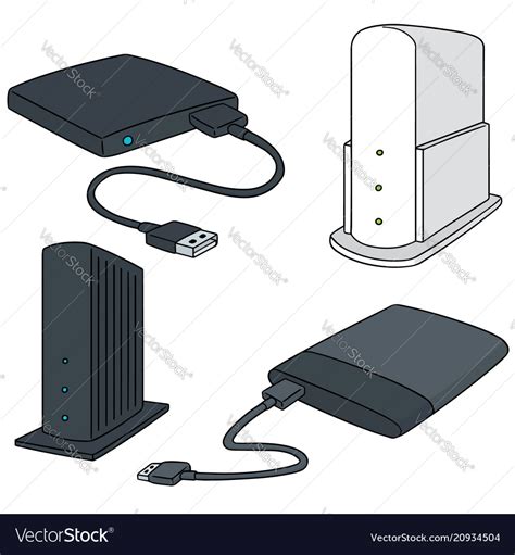 Set Of Storage Device Royalty Free Vector Image