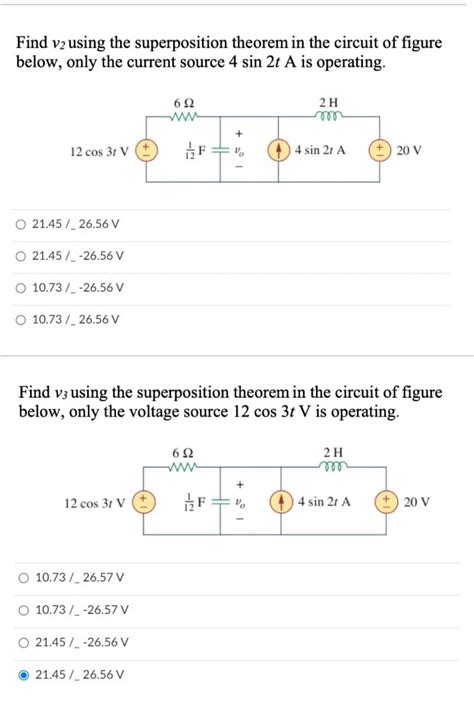 Solved Find V Using The Superposition Theorem In The Chegg