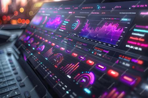 Futuristic Dashboard Interface With Graphs Charts And Data Premium Ai Generated Image