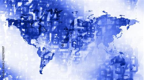 Video Stock Animated World Map A Digital Representation Of Global Numbers And Data Digital
