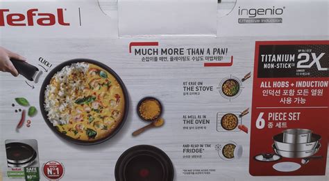 Tefal Ingenio Removable Handle Stackable Cookware Effective 6pc Set