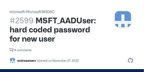 Msftaaduser Hard Coded Password For New User · Issue 2599