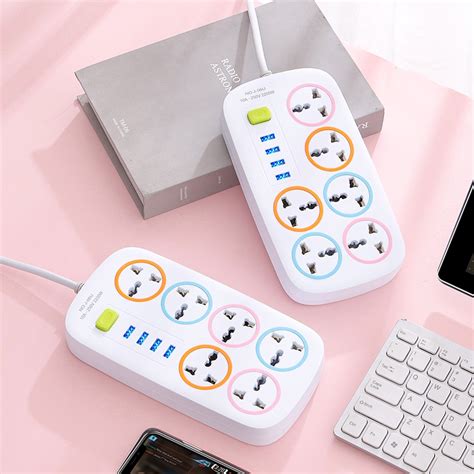 Extension Cord With USB Port Power Strip High Power Multi Switch Socket Cable Length Socket