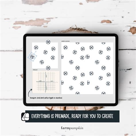 Affinity Designer Pattern Design Template With Pattern Preview Etsy