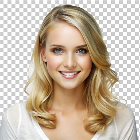 Premium Psd Young Pretty Blonde Woman Cute Face