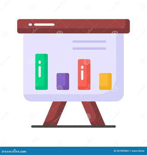 An Icon Of Business Graphical Presentation Vector Of Statistical Presentation Stock