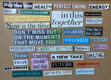 100 Magazine Cut Outs Words And Phrases For Scrapbooks Vision Boards