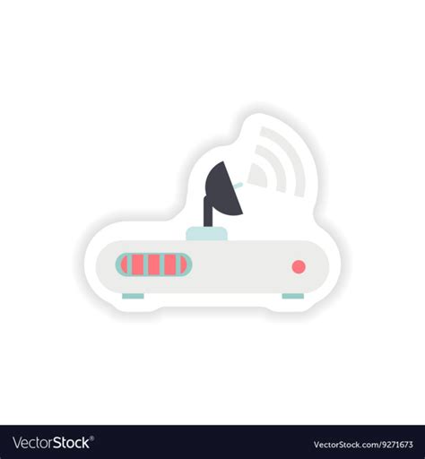 Free Paper Sticker On White Background Wi Fi Router Vector Image