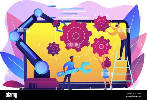 Collaborative Robotics Concept Vector Illustration Stock Vector Image And Art Alamy