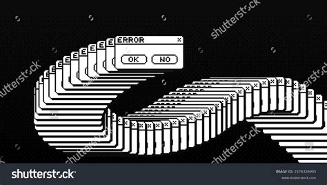 Critical Error Warning Popup Message Vintage Stock Vector Royalty Free