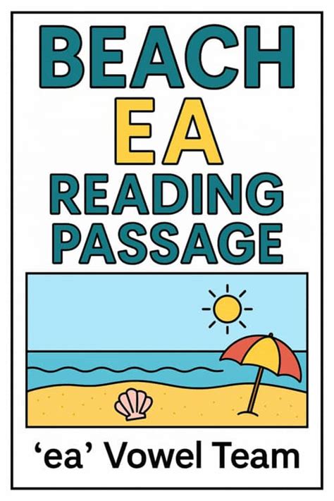 Beach Ea” Vowel Team Reading Passage Picture And Word Cards Make Teaching The
