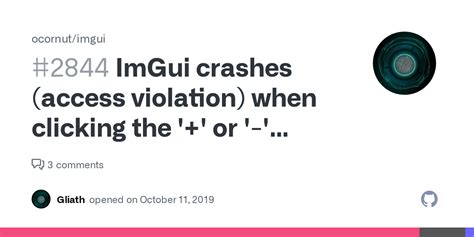 Imgui Crashes Access Violation When Clicking The Or Button Of