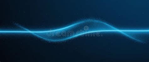Abstract Flowing Blue Light Waves On Dark Background Stock Illustration