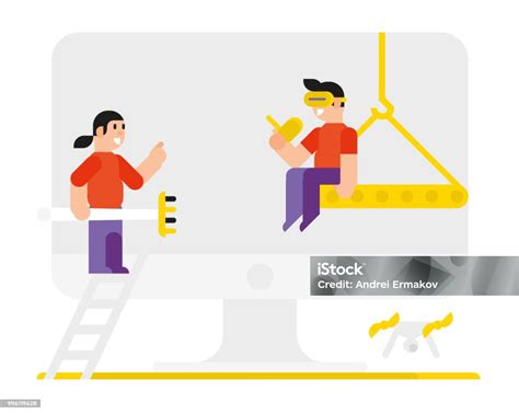 程式師 開發者以卡通風格繪製在白色背景上的孤立物件開發商和他們的產品在電話裡電話的申請平面插圖人物設計向量圖形及更多互聯網圖片 Istock