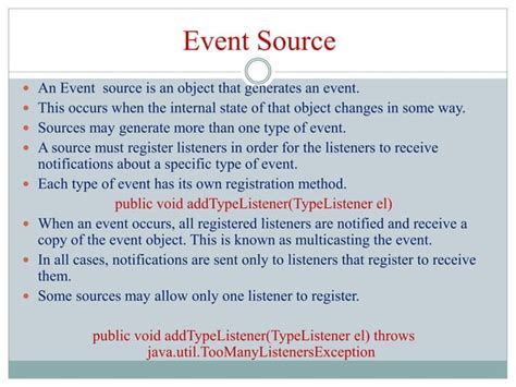 Event Handling In Java Pptx Programming Languages Computing