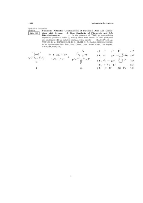 Pdf Cheminform Abstract Superacid Activated Condensation Of Parabanic Acid And Derivatives