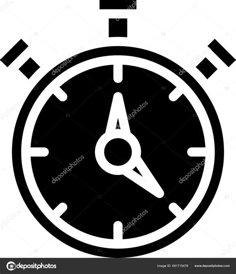 Chronometer Stopwatch Timer Icon Solid Style Stock Vector By