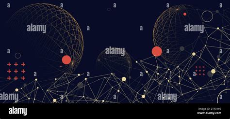 Abstract Scientific Background Using Wireframe Sphere And Plexus Effect