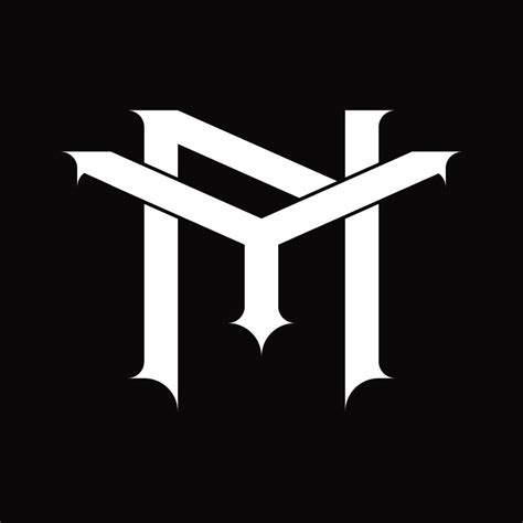 Yn Logo Monogram With Vintage Overlapping Linked Style Design Template