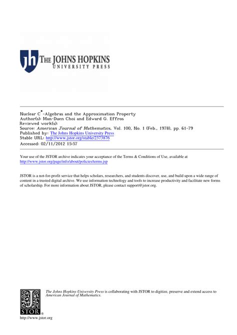 Pdf Nuclear C ∗ Algebras And The Approximation Property