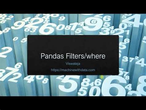 Pandas Filter Where Conditions YouTube