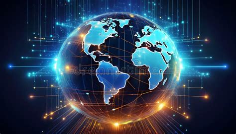 Ai Powered Globe With Digital Data Streams Flowing Into It Symbolizing
