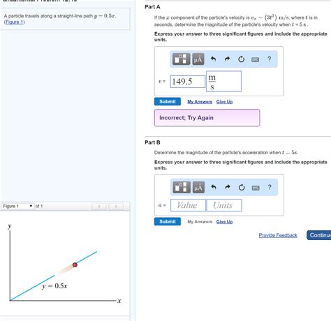 solved a particle travels along a straight line path y