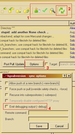 tortoisehg debug switch stack overflow