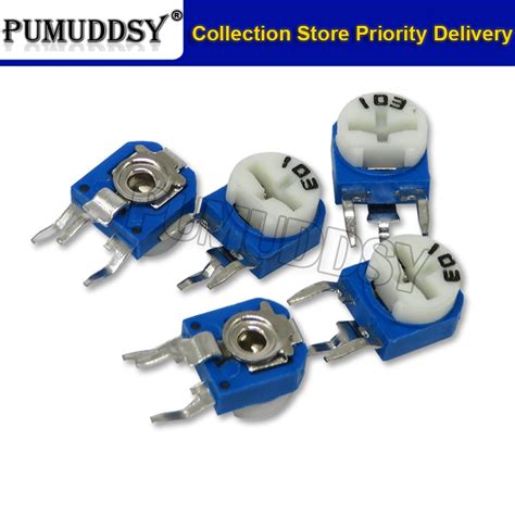 20pcs Rm063 Trimmer Potentiometer Adjustable Resistor 500r 1k 5k 10k 20k 50k 100k 200k 500k 1m