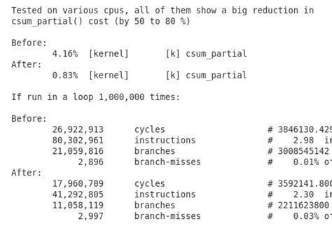 Another Sizable Performance Optimization To Benefit Network Code With