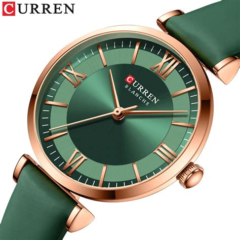 New Curren Watches Womens Quartz Leather Wrsitwatches Fashionable
