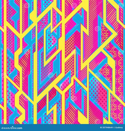 Bright Futuristic Geometric Pattern Stock Vector Illustration Of