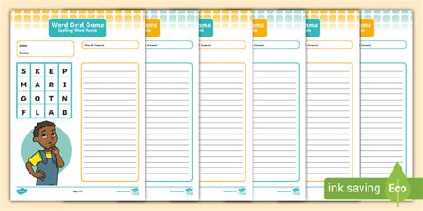 Word Grid Game Word Puzzle Worksheets