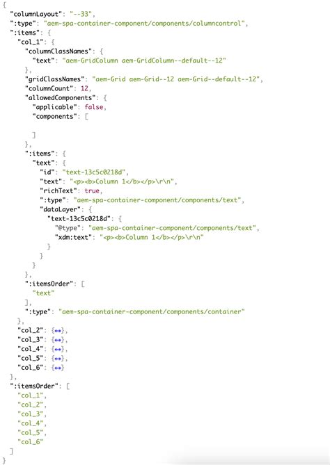 implementing a container component column control in aem spa react