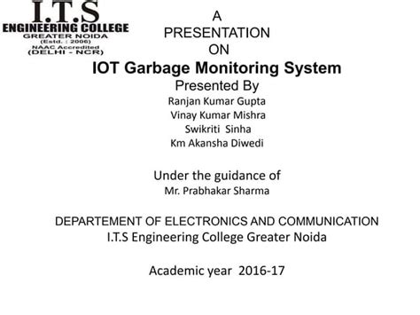 Iot Based Garbage Monitoring System Pptx