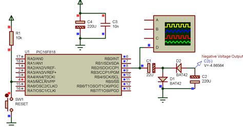Negative Voltage Regulator Circuit Diagram With PIC16F818 PWM