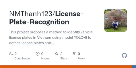 GitHub NMThanh License Plate Recognition This Project Proposes A Method To Identify
