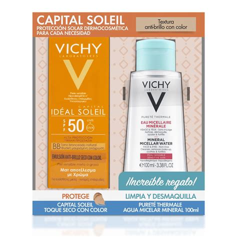 Kit Vichy Protección Solar Facial Capital Soleil Toque Seco Con Color Fps50