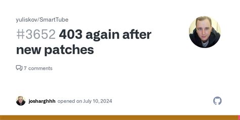 403 Again After New Patches · Issue 3652 · Yuliskovsmarttube · Github