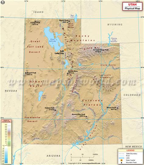 Utah County Map With Rivers
