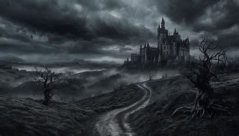 Dramatic Gothic Castle Fantasy Landscape Art Print Playground